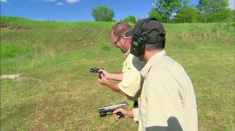 Shoot Off: Pistol Dueling Tree - Guns and Ammo
